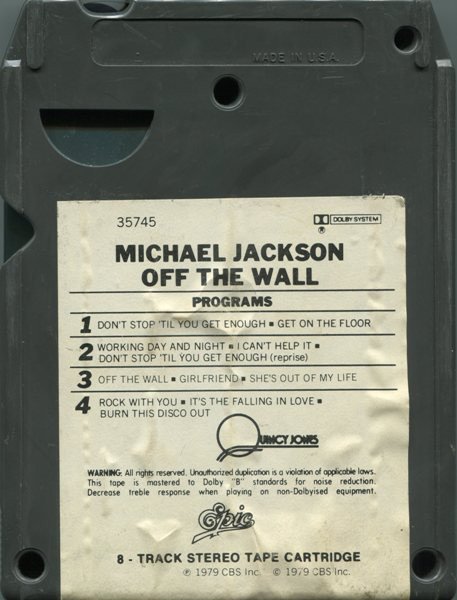 Michael Jackson – Off The Wall (8-Track Cartridge) (Very Good Plus (VG+ ...